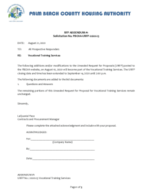 Fillable Online Addendum No. 1.pdf Fax Email Print - pdfFiller