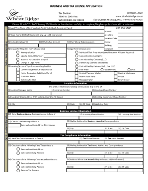 Fillable Online Business and Tax License Application Form. This is a fillable form and ...