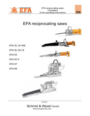Fillable Online EFA reciprocating saws Fax Email Print - pdfFiller