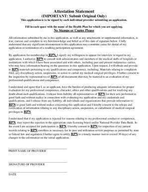 Fillable Online Attestation Statement - Rehab Provider Network Fax ...
