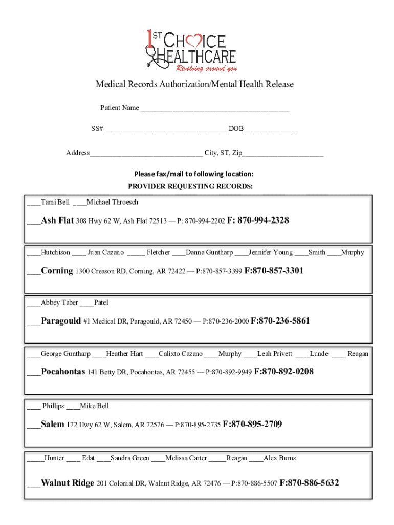 Fillable Online Authorization for Release Form.pdf Fax Email Print ...