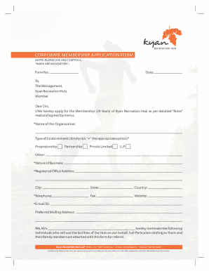 Fillable Online Corporate Membership application form Fax Email Print ...