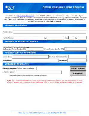 Fillable Online 835 ENROLLMENT REQUEST Fax Email Print - pdfFiller