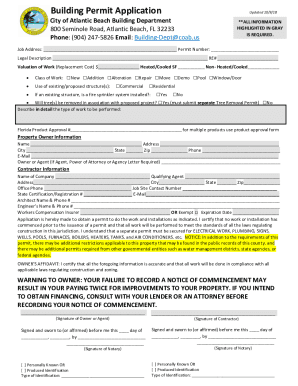 Fillable Online Building Permit Application - Atlantic Beach Fax Email ...
