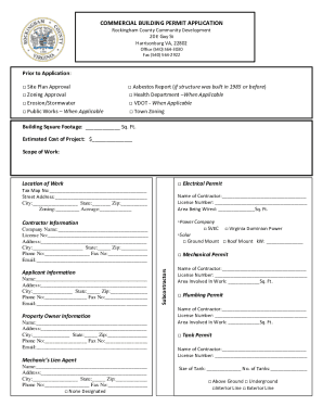 Fillable Online Commercial Building Permit Application Rockingham ...