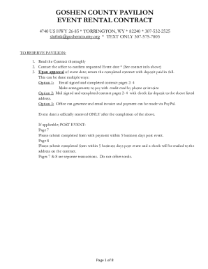Fillable Online PAVILION RENTAL AGREEMENT Fax Email Print - pdfFiller