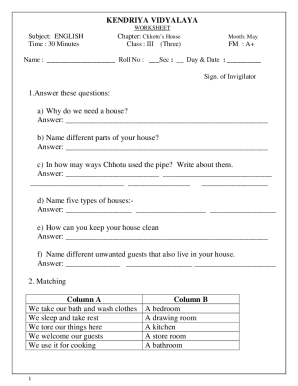 Fillable Online a) Why do we need a house? Answer Fax Email Print ...