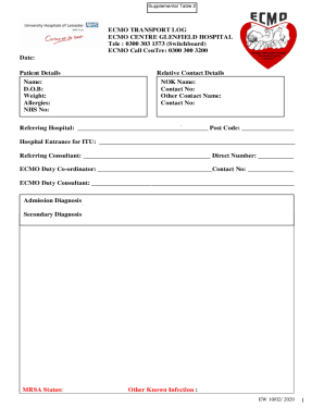 Fillable Online Extra Corporeal Membrane Oxygenation (ECMO) Fax Email ...