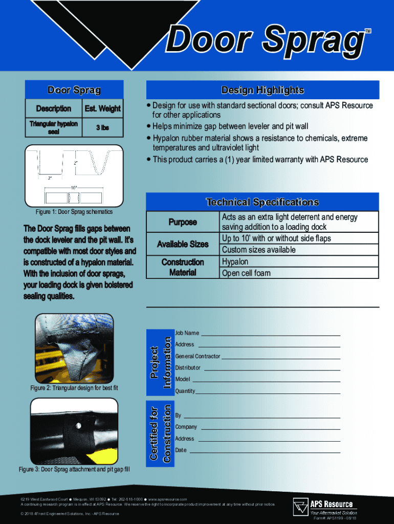 Fillable Online Item # item-1024, Door Sprag On Paul Reilly Company Fax ...