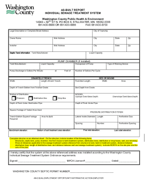 Fillable Online As-Built Form - Washington County, MN Fax Email Print - pdfFiller
