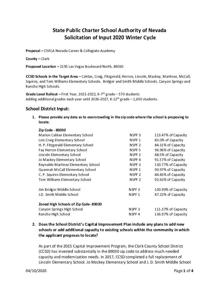 Fillable Online State Public Charter School Authority of Nevada Solicitation of Input ... Fax ...