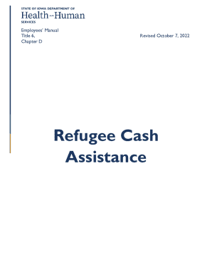 Fillable Online refugee cash assistance program - Policies and Manuals ...