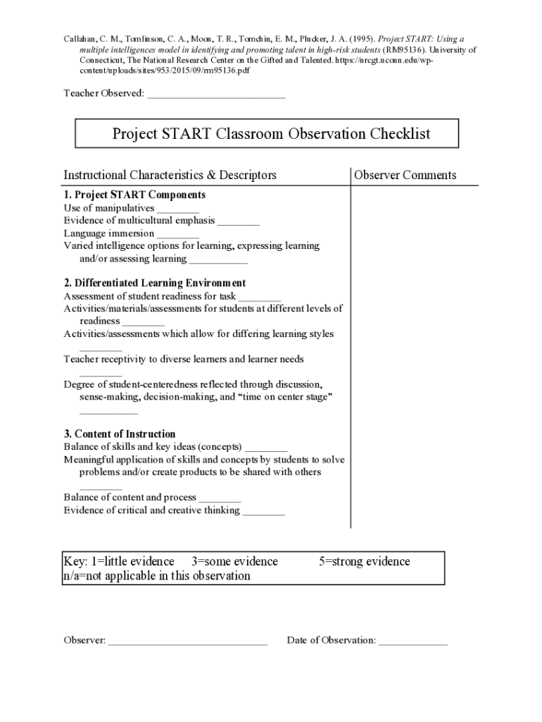 Fillable Online nrcgt uconn Project START: Using a Multiple Intelligences Model in ... Fax Email ...