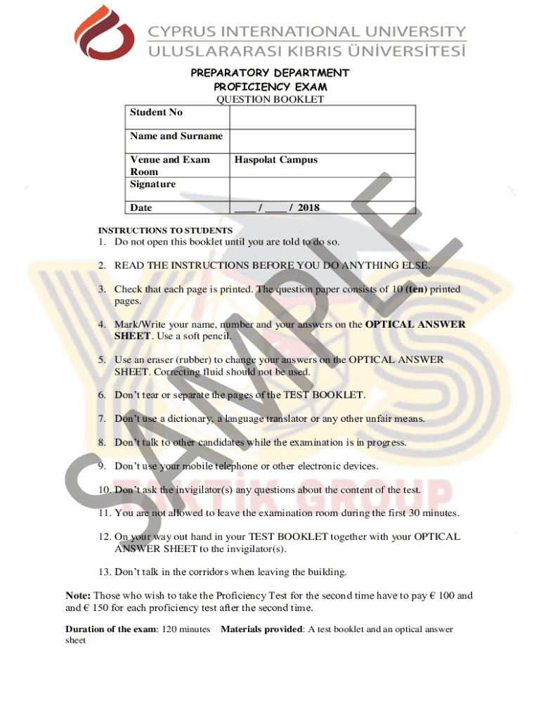 Fillable Online French Graduate Proficiency Exam Registration Form Fax ...