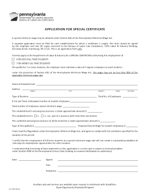 Fillable Online APPLICATION FOR SPECIAL CERTIFICATE Fax Email Print ...