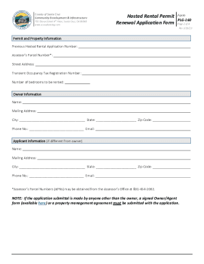 Fillable Online Hosted Rental Permit Renewal Application Form Fax Email Print - pdfFiller
