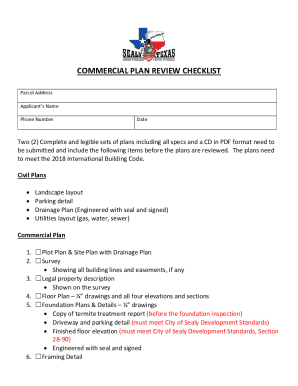 Fillable Online Commercial Building Application Submittal Checklist Fax ...