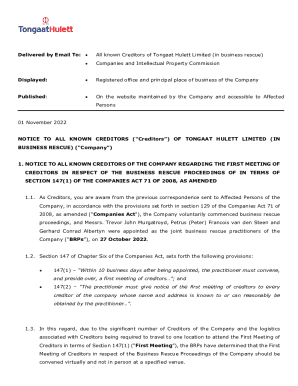 Fillable Online Notice to Creditors Request for Extension of ...