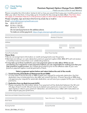 Fillable Online Premium Payment Option Change Form (MAPD) Fax Email ...