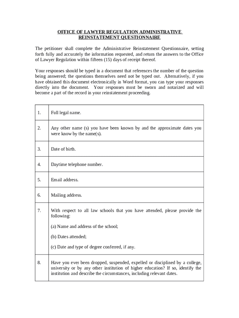 appendix. application for reinstatement Doc Template | pdfFiller