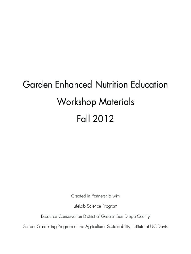 Fillable Online Garden-Enhanced Nutrition Education (GENE) Workshop A ...