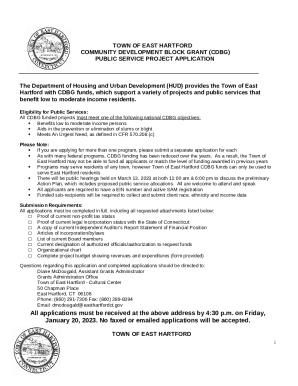CDBG Small Cities Program - Department of Housing Doc Template | pdfFiller