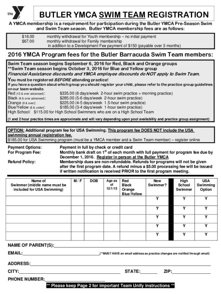 Fillable Online Policies and ProceduresGreat Miami Valley YMCA Fax ...