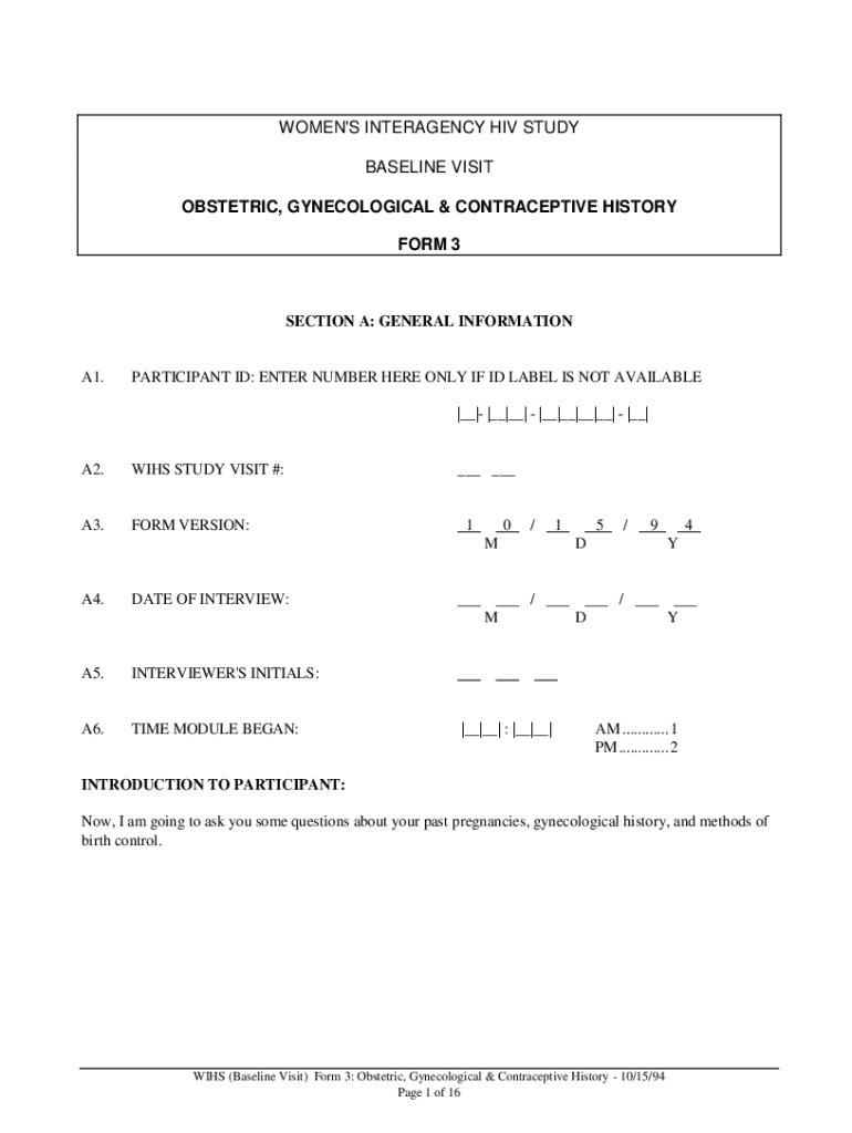 Fillable Online statepi jhsph 8-15-94 version of Ob/Gyn form based on signoff edits Fax Email ...