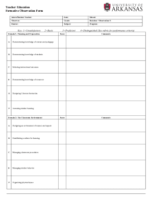 Fillable Online teacher-education uark Teacher Education Formative ...