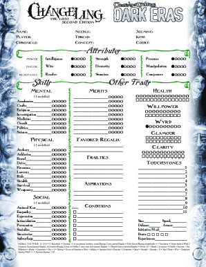 Fillable Online MrGone's Character Sheets - Onyx Path Forums Fax Email ...