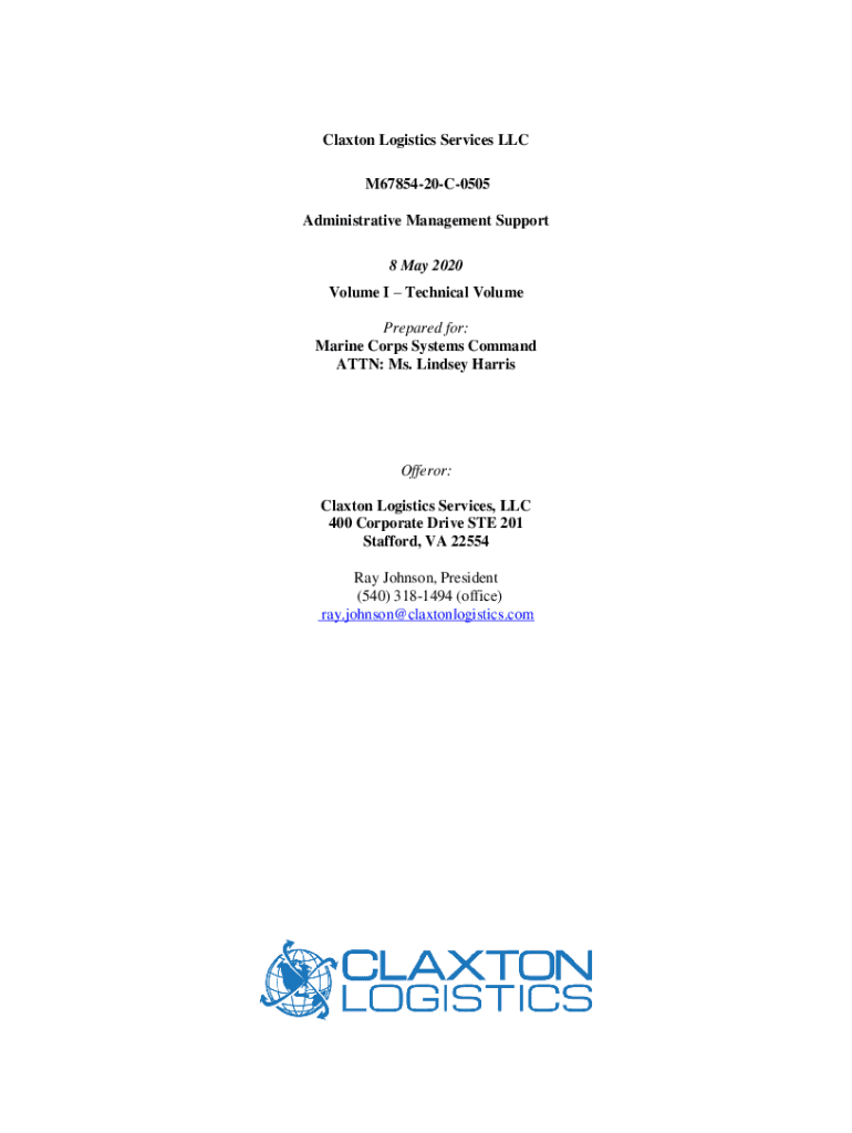 Fillable Online Claxton Logistics Services, LLCStafford VA Fax Email ...