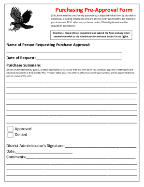 Fillable Online Purchasing Pre-Approval Form Fax Email Print - pdfFiller