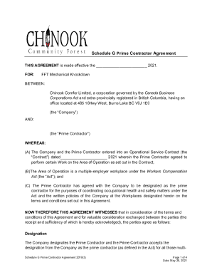 Fillable Online Schedule F Prime Contractor Agreement Fax Email Print ...