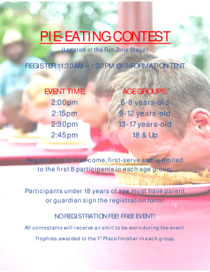 Fillable Online 2022 Pie-Eating Contest Registration Form Fax Email ...