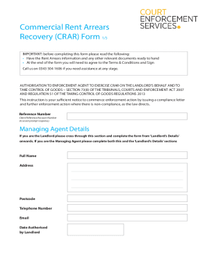 Fillable Online Step-By-Step Guide to CRAR (Commercial Rent Arrears ...