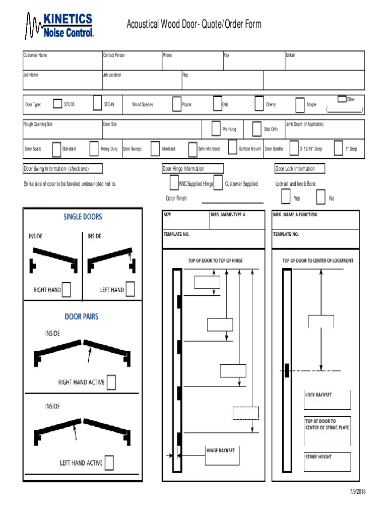 Fillable Online Order Forms & Quote Requests - Architectural Doors Fax ...