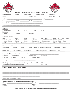 Fillable Online Injury Report Form - cloudfront.net Fax Email Print ...
