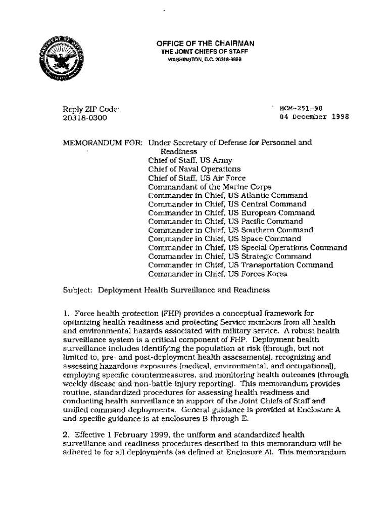 Fillable Online Joint Staff Memorandum for Deployment Health ...
