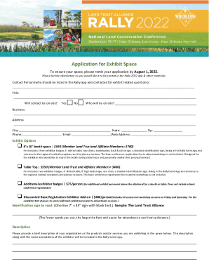 Fillable Online Application for Exhibit Space Fax Email Print - pdfFiller