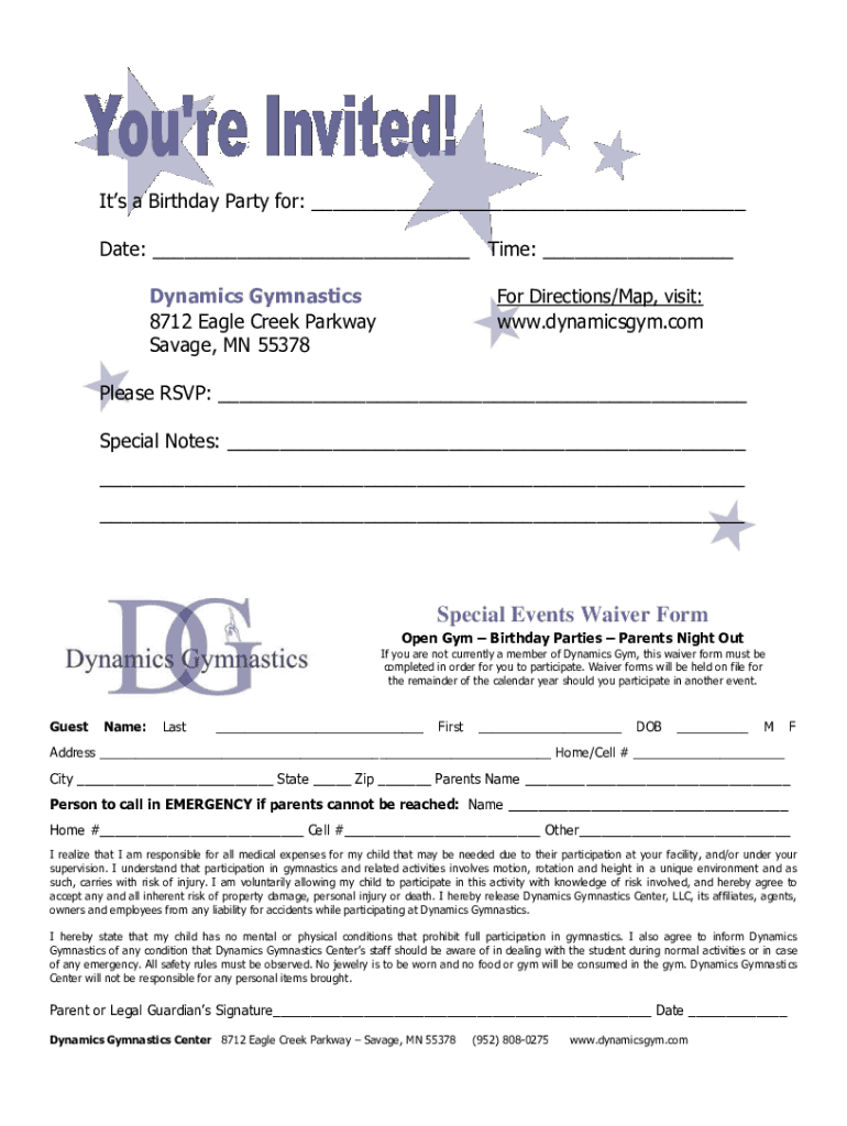 Fillable Online Special Events Waiver Form Fax Email Print - pdfFiller