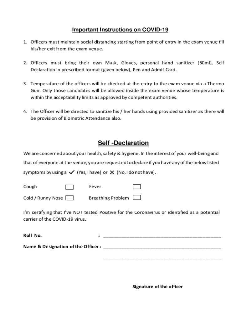 Fillable Online Self -Declaration Fax Email Print - pdfFiller