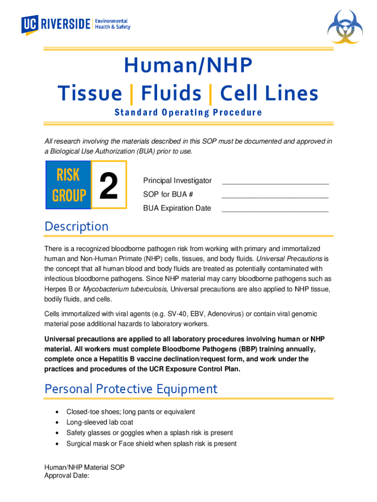 Fillable Online ehs ucr Biological Safety Protocol Application Fax Email Print - pdfFiller
