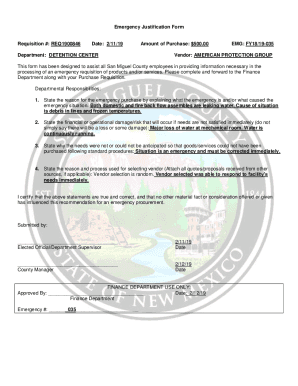 Fillable Online Rush Notification - Emergency Purchase Form Fax Email ...