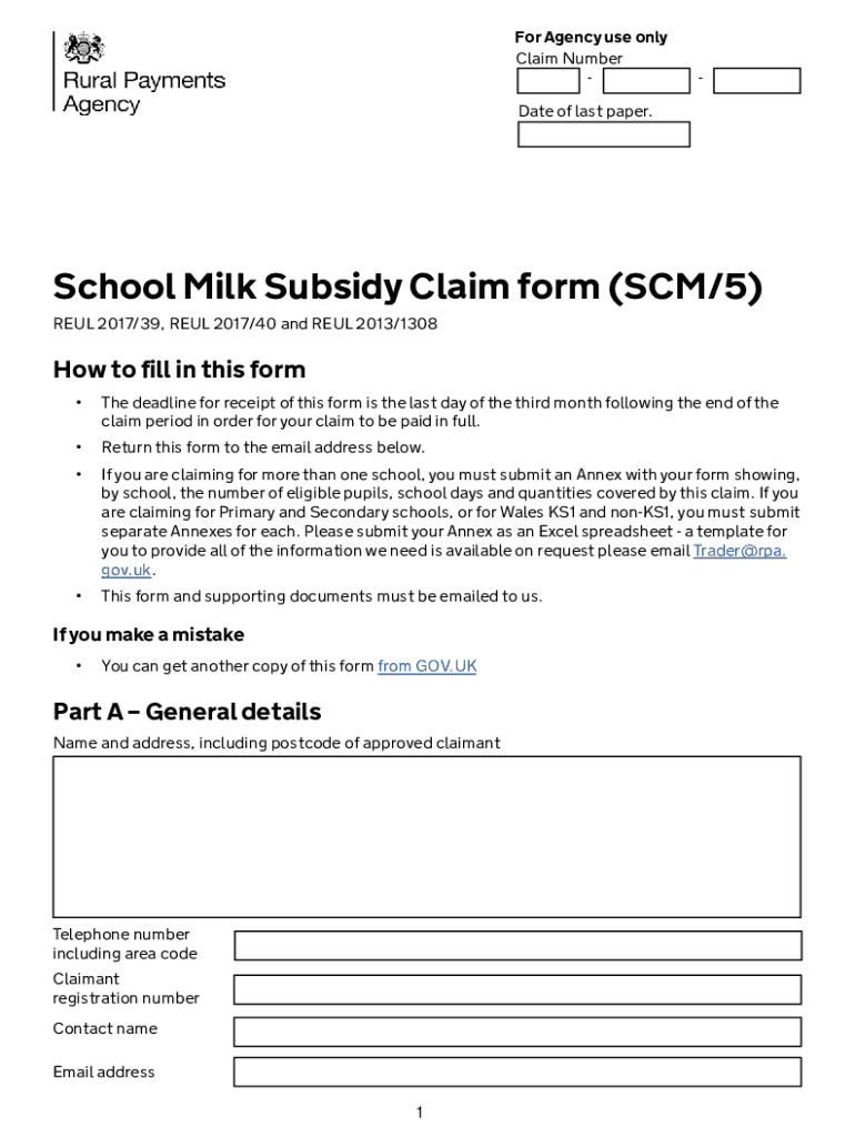 Fillable Online Withdrawn How to claim for the school milk subsidy Fax ...