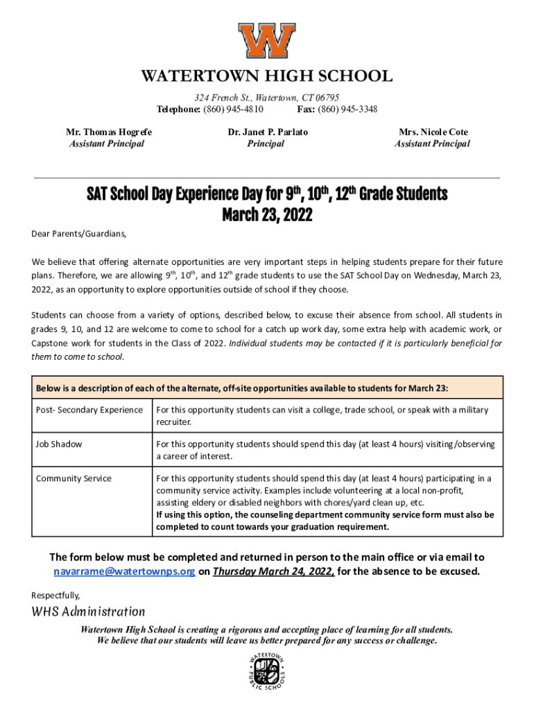 Fillable Online SAT day attendance form Fax Email Print - pdfFiller