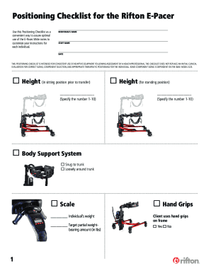 Fillable Online Get the free Rifton Pacer Gait Trainer Therapists ...