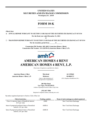Fillable Online AMERICAN HOMES 4 RENT AMERICAN HOMES 4 RENT, L.P. Fax ...