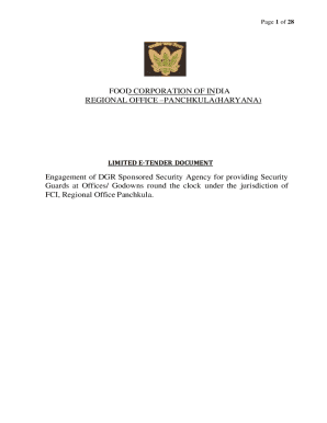 Fillable Online fci gov of 76 Notice Inviting E-tenders for Engagement ...