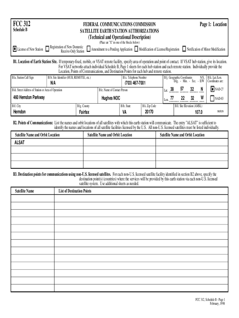 Fillable Online Application For Satellite Space And Earth Station ...