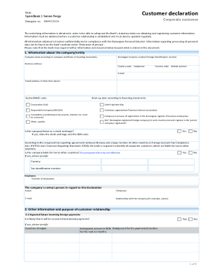 Fillable Online Customer declaration form Fax Email Print - pdfFiller